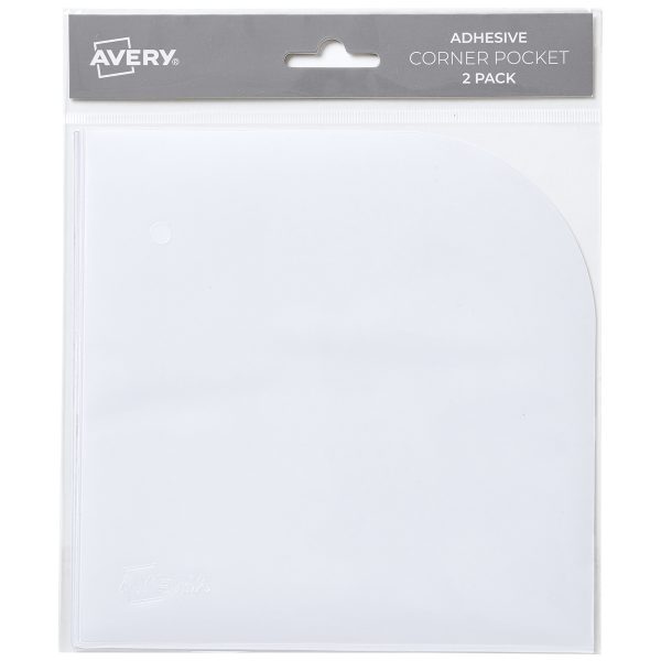 Avery® Corner Pockets, 6" x 6", Translucent Pockets for Planners and Notebooks, 2 Adhesive ...